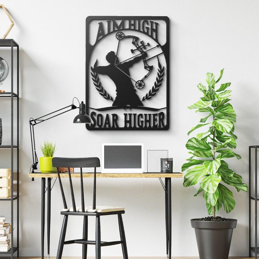Aim High Soar Higher Archery Metal Wall Art - Moonarch