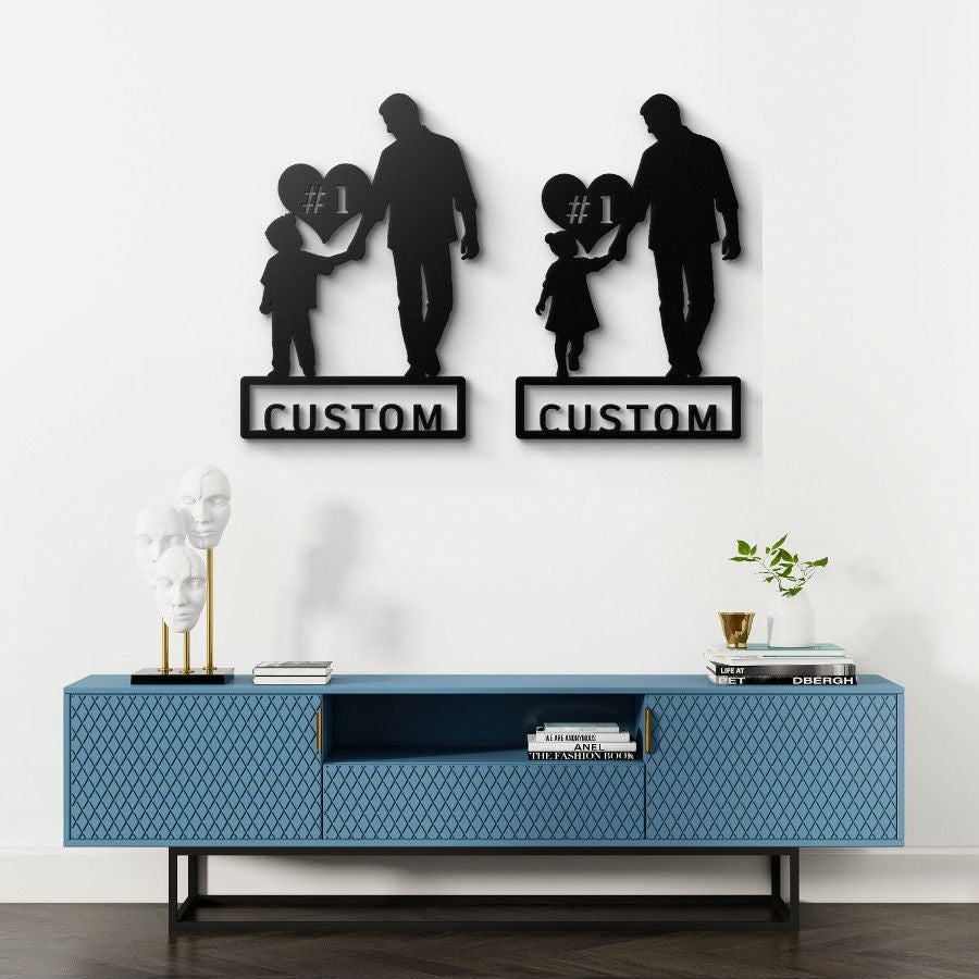 Custom Number One Dad Metal Wall Art - Moonarch