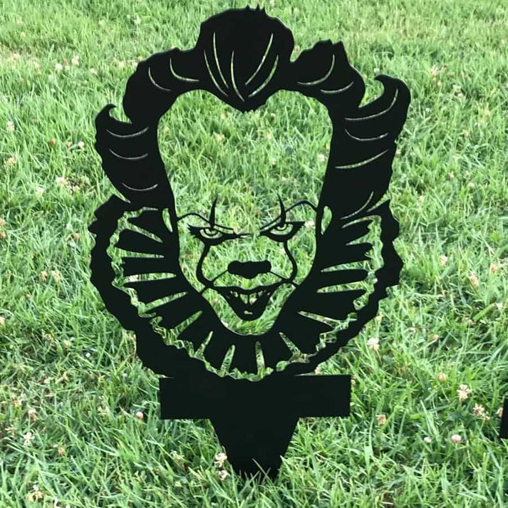 Scary Clown Metal Yard Art, Halloween Decor - Moonarch