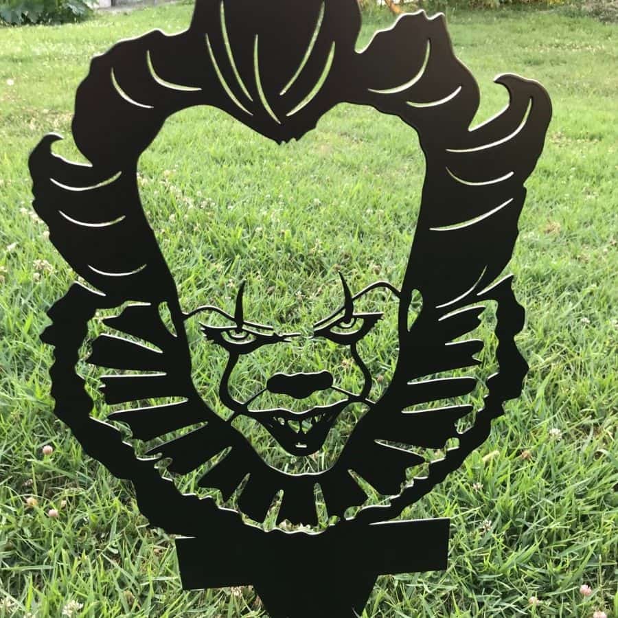 Scary Clown Metal Yard Art, Halloween Decor - Moonarch