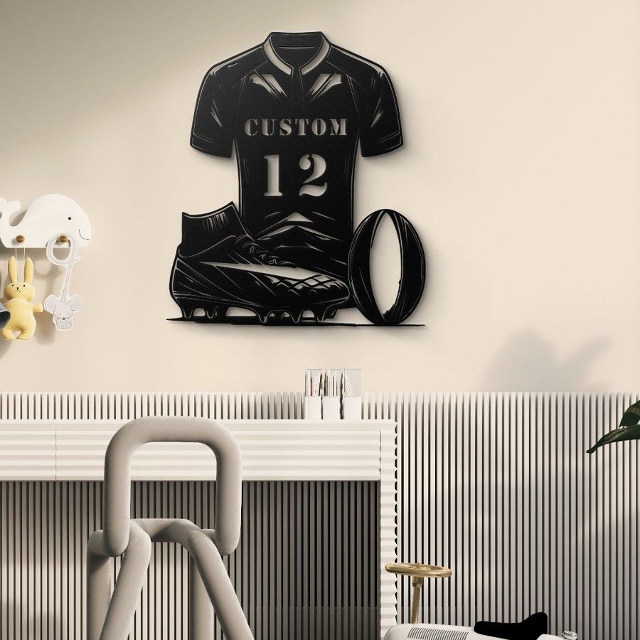 Custom Rugby Jersey Metal Wall Art - Moonarch