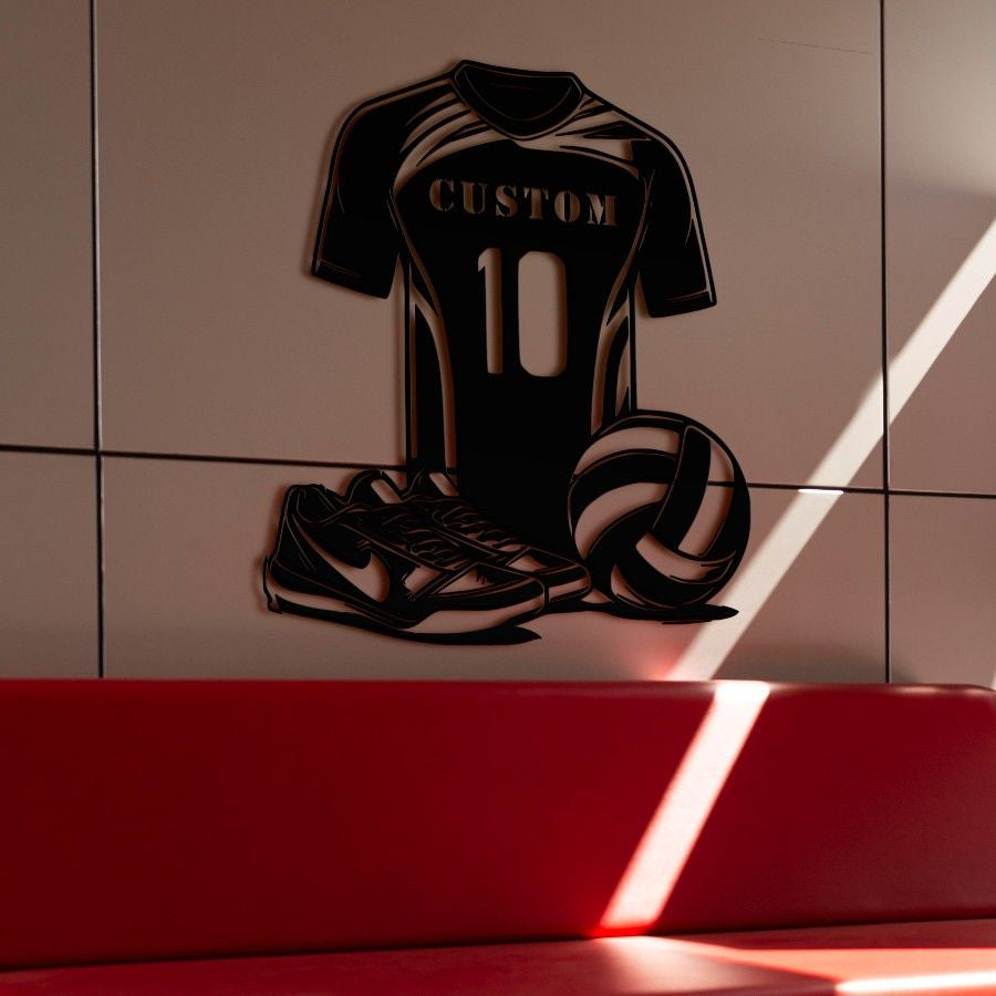 Custom Volleyball Jersey Metal Wall Art - Moonarch