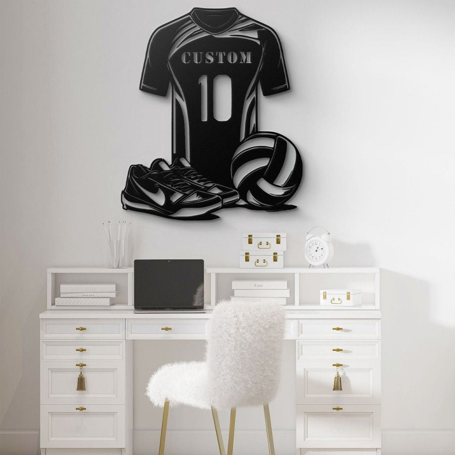 Custom Volleyball Jersey Metal Wall Art - Moonarch