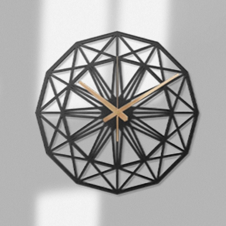 Geometric Design Metal Wall Clock - Moonarch