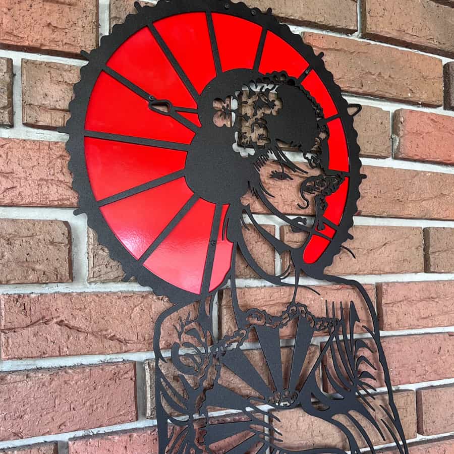 Japanese Geisha Metal Wall Art