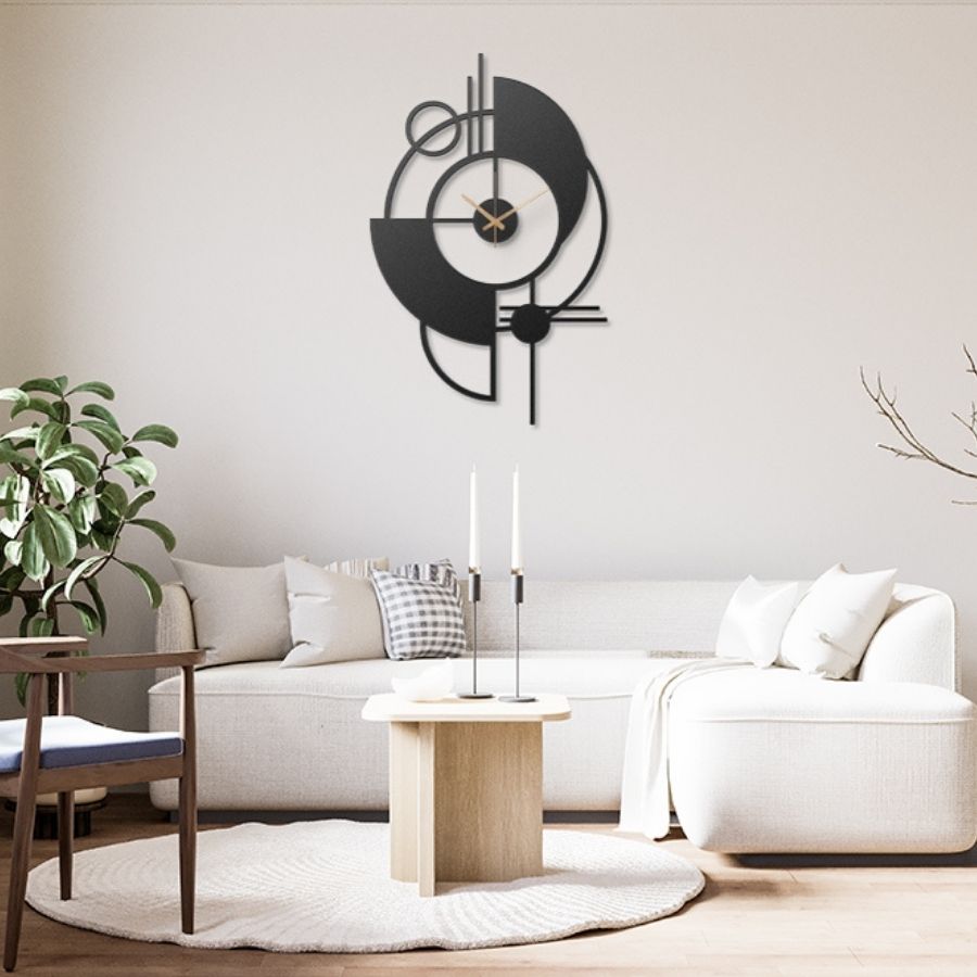 Abstract Modern Metal Wall Clock - Moonarch