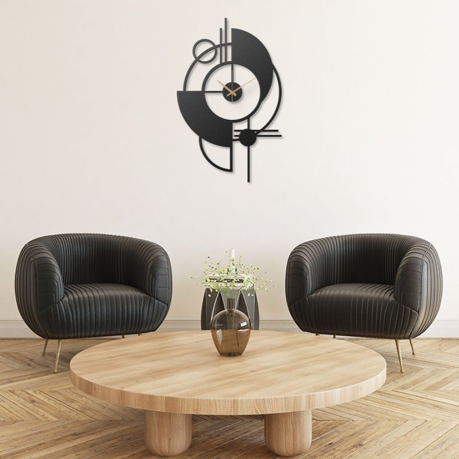 Abstract Modern Metal Wall Clock - Moonarch