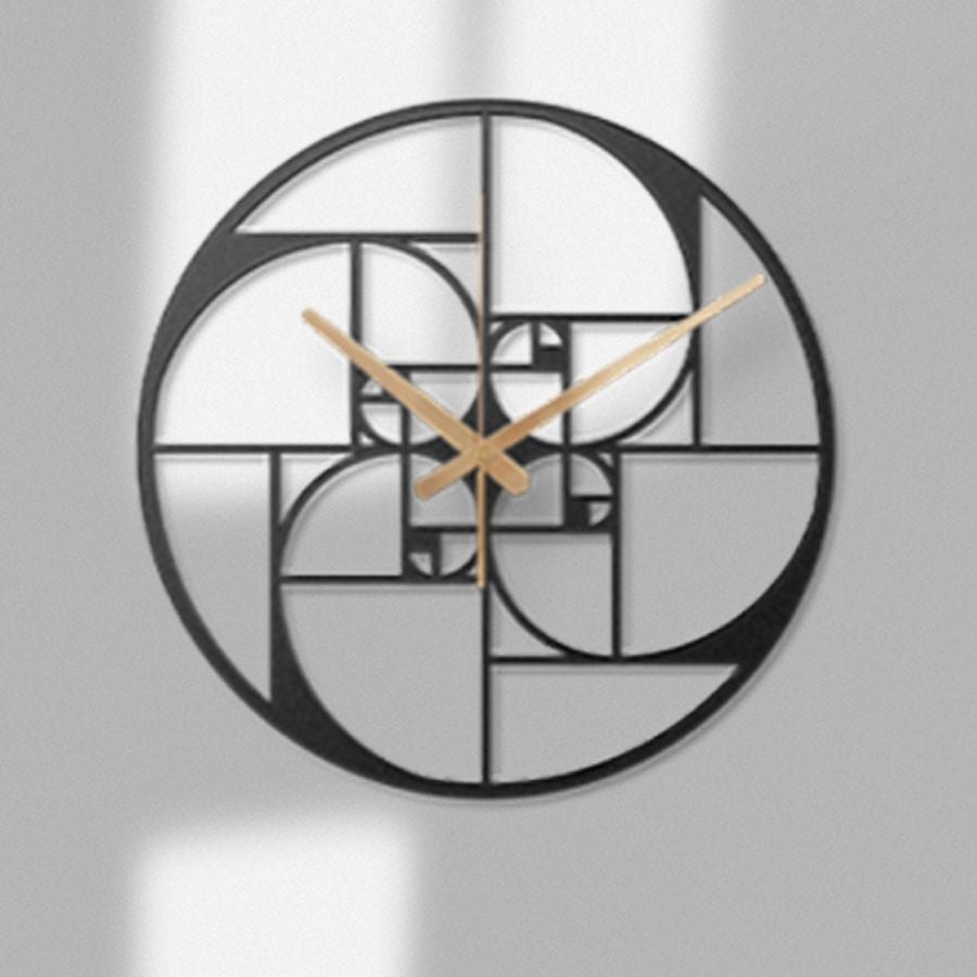 Fibonacci Spiral Metal Wall Clock - Moonarch