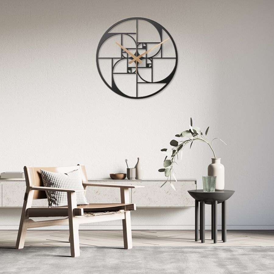 Fibonacci Spiral Metal Wall Clock - Moonarch