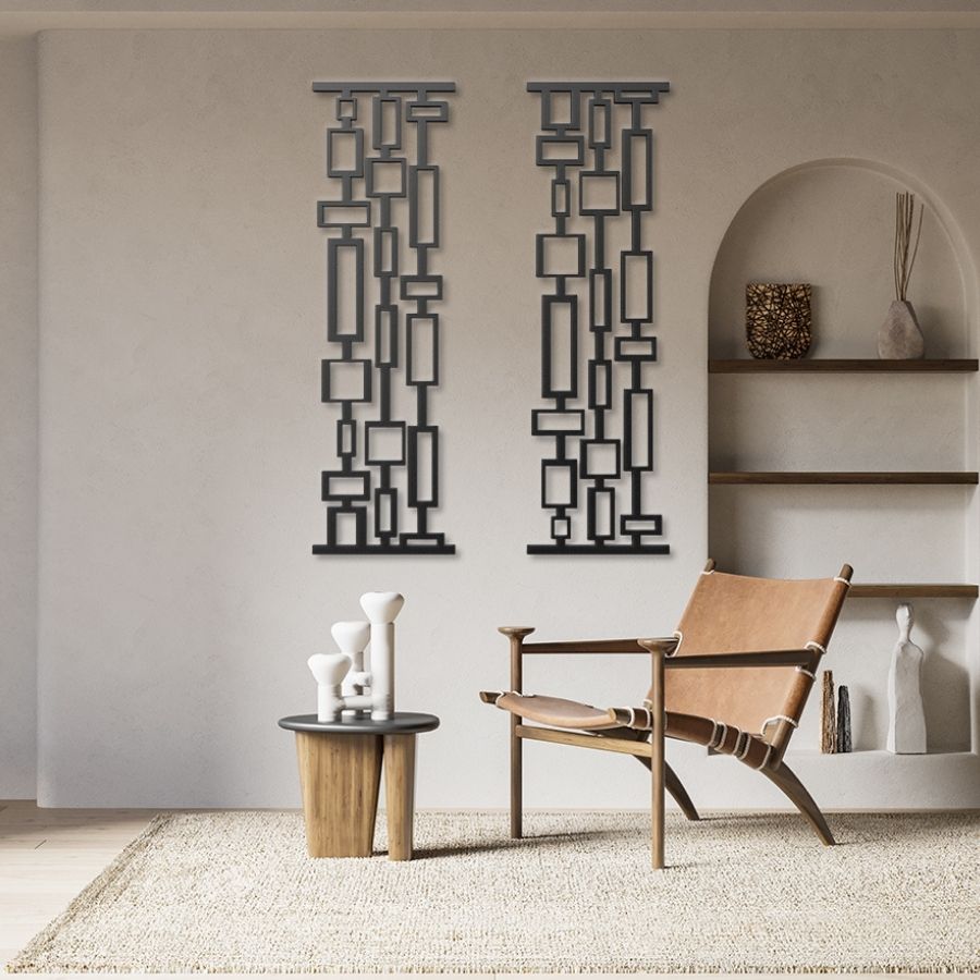 Mid Century Modern Metal Wall Art Decor