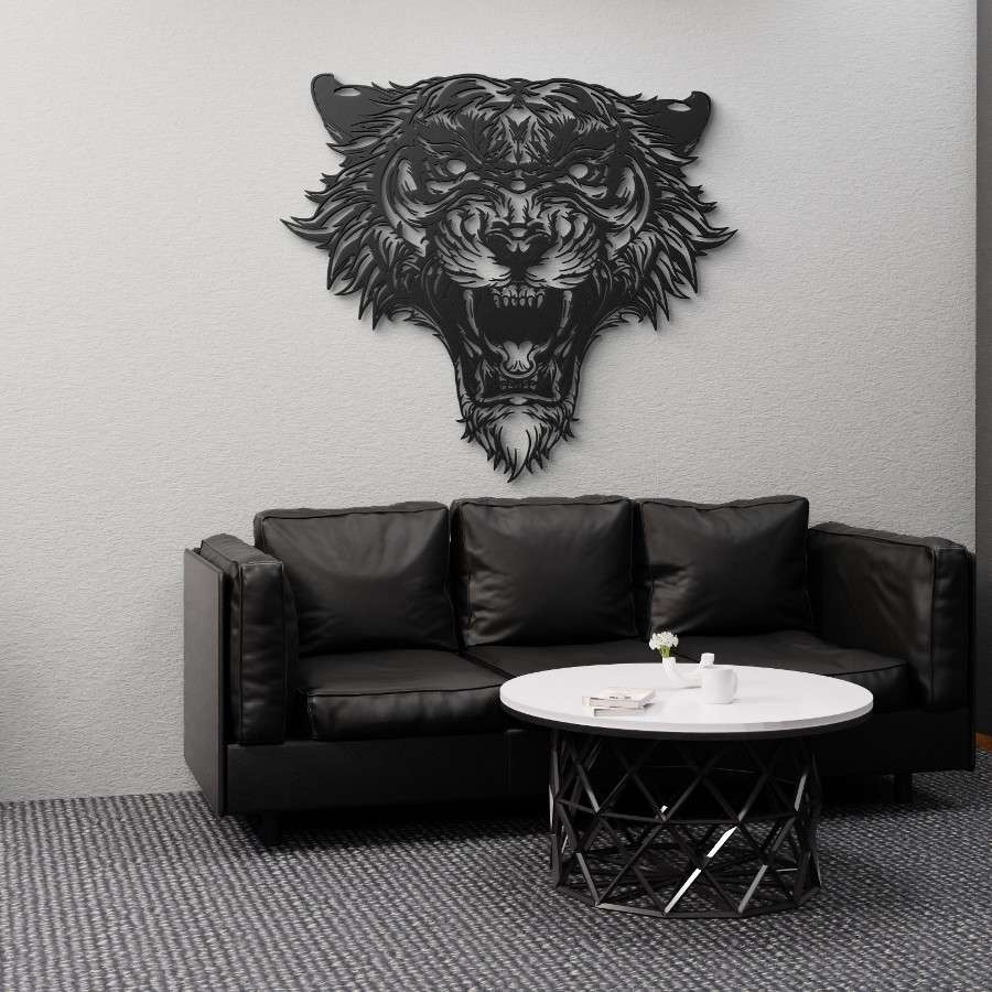 Ferocious Tiger Metal Wall Art Decor