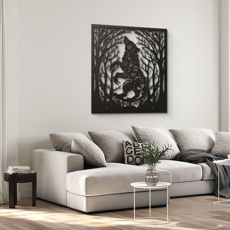 Wolf & Tree Metal Wall Art