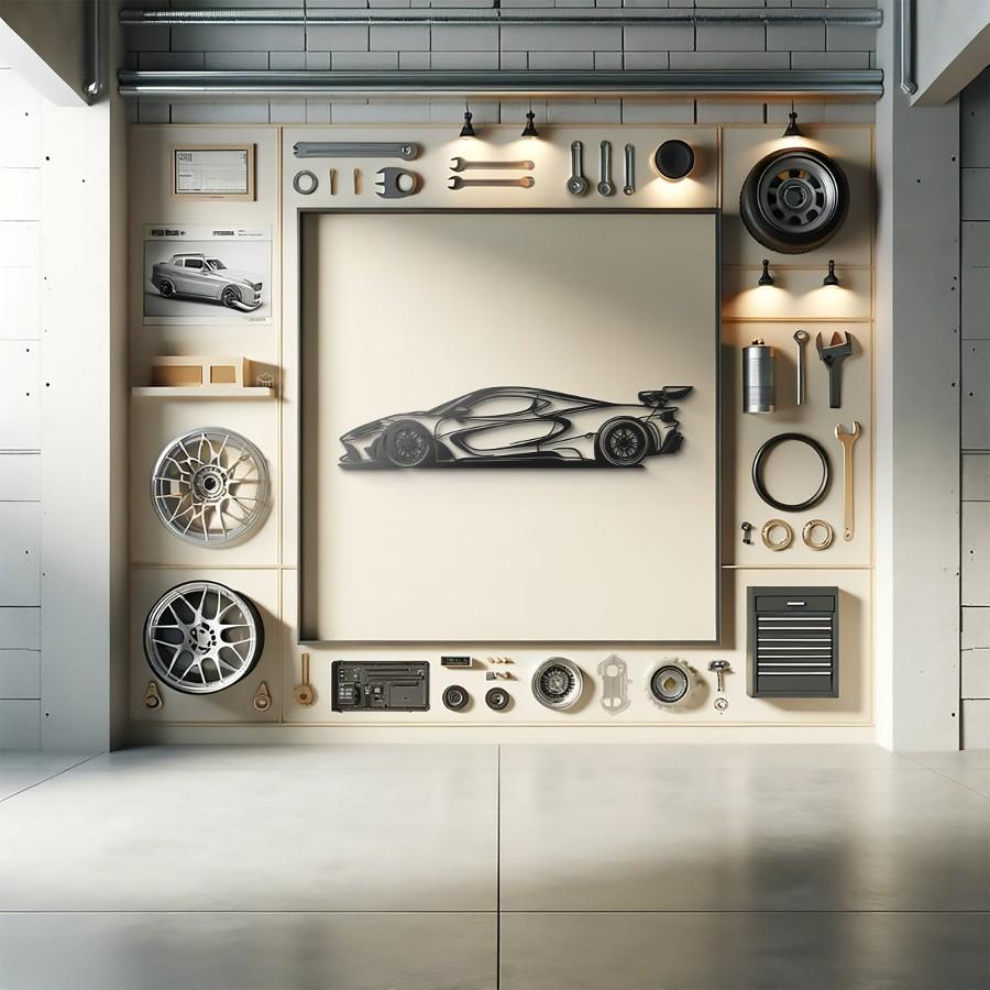 Minimalist Sports Car Metal Wall Art