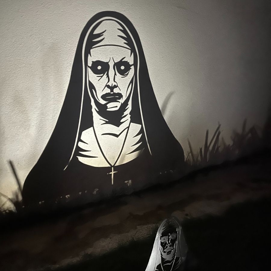 Scary Nun Metal Yard Art, Halloween Decor - Moonarch
