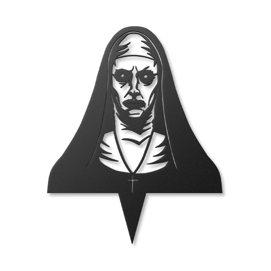 Scary Nun Metal Yard Art, Halloween Decor - Moonarch
