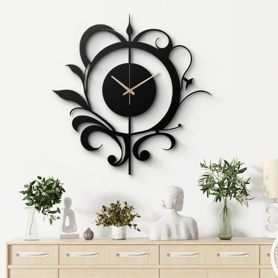 Unique Silent Oversized Metal Wall Clock - Moonarch