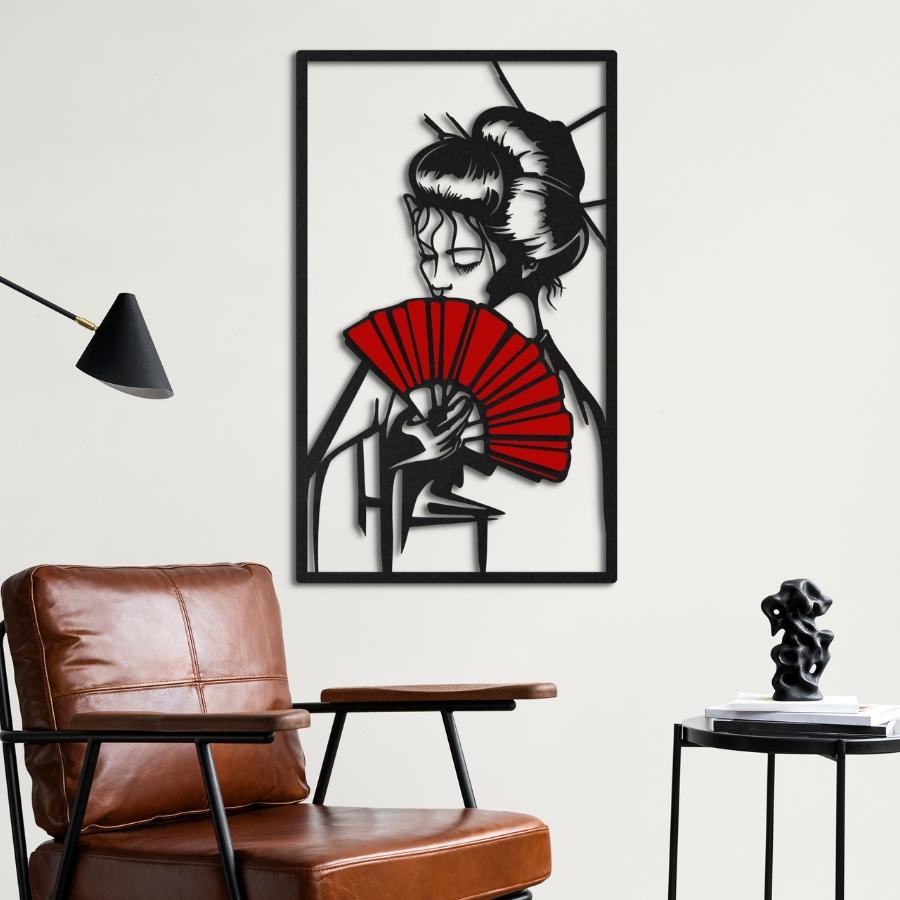 Geisha Girl Metal Wall Art