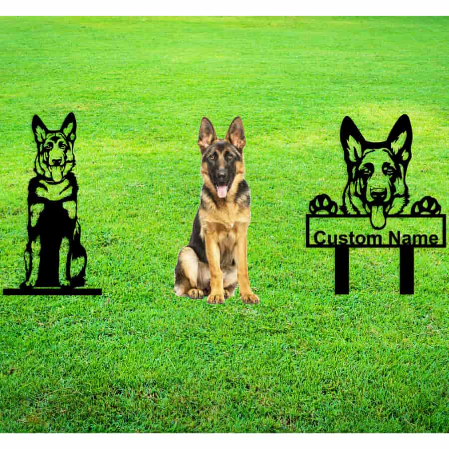 German Shepherd Custom Metal Dog Portrait - Moonarch