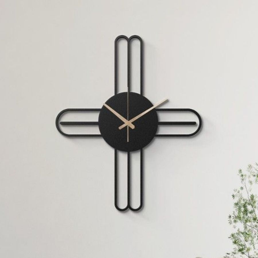 Modern Kitchen Black Metal Wall Clock Decor - Moonarch
