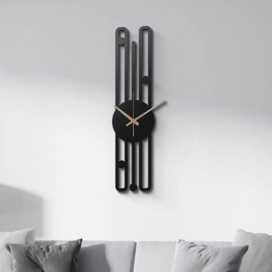 Modern Design Long Metal Wall Clock - Moonarch