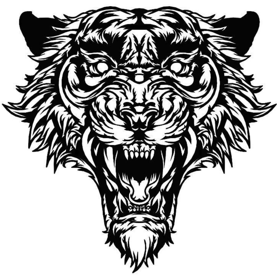 Ferocious Tiger Metal Wall Art Decor