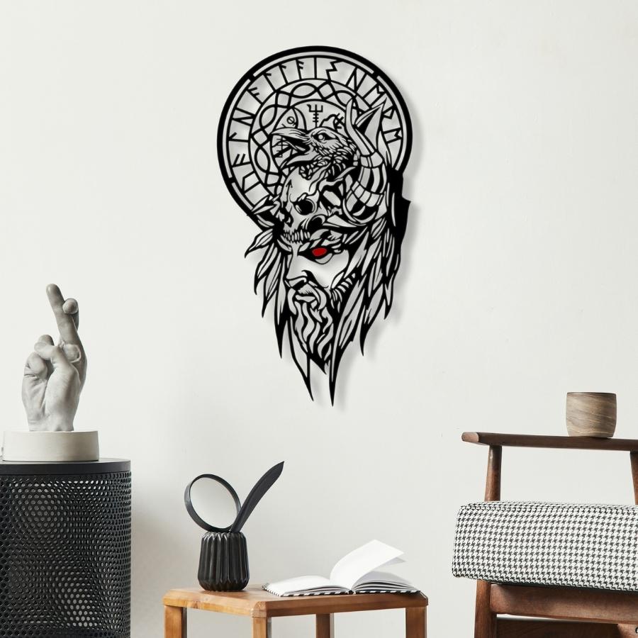 Viking Odin Metal Wall Art Decor - Moonarch