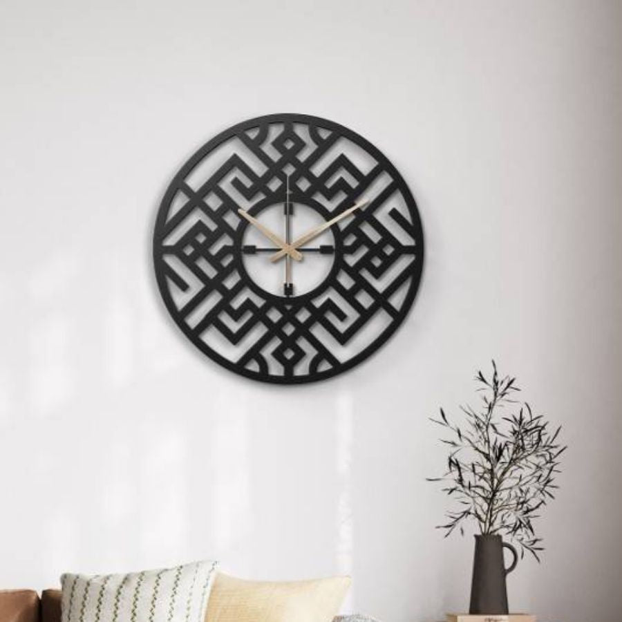 Viking Design Round Metal Wall Clock - Moonarch